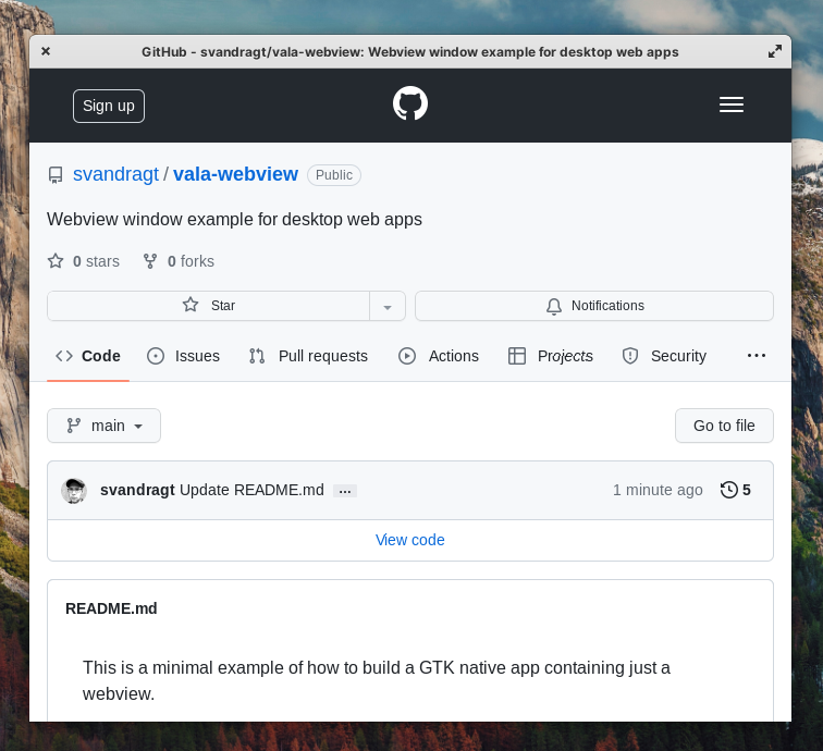 GitHub - svandragt/hello-browser: Webview window example for desktop web apps