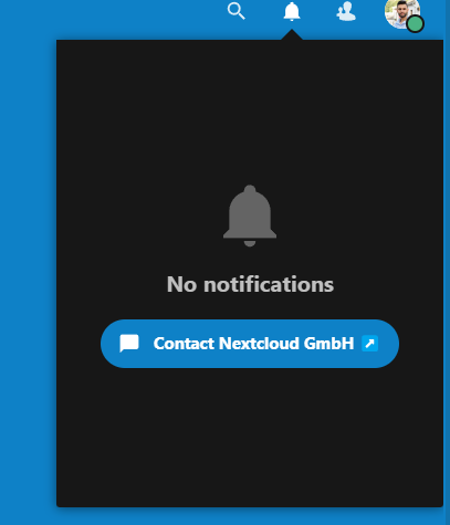 [Bug]:NC 25 contact Nextcloud under notifications · Issue #33882 · nextcloud/server · GitHub