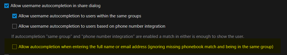 [Bug]: Contact stop showing under contact menu when unchecking allow autocompletion when ...