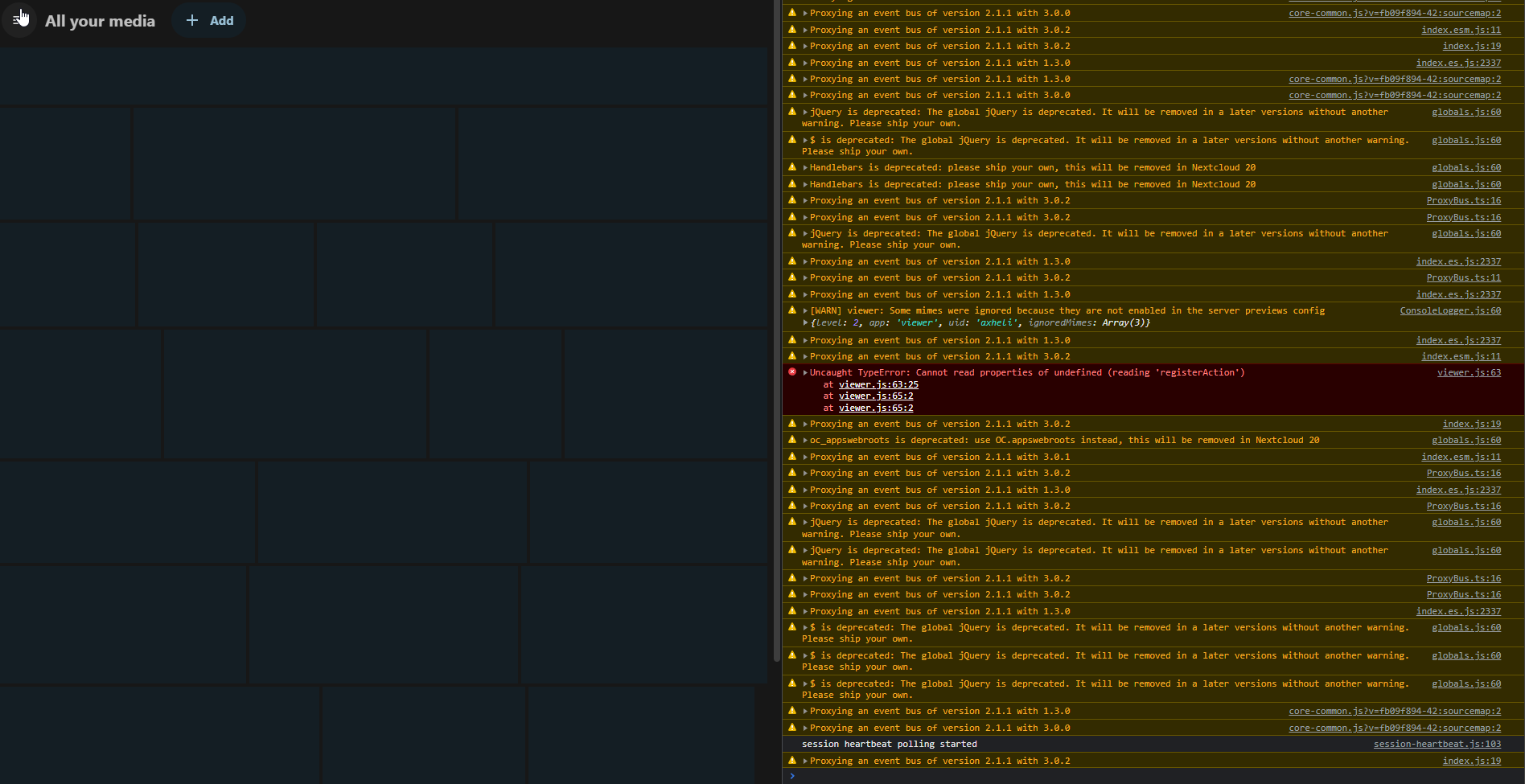 Photos app not working · Issue #1534 · nextcloud/photos · GitHub