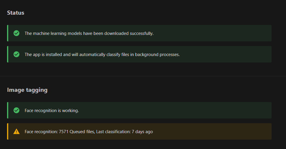 Face Recognition is stuck/not processing at all · Issue #809 · nextcloud/recognize · GitHub
