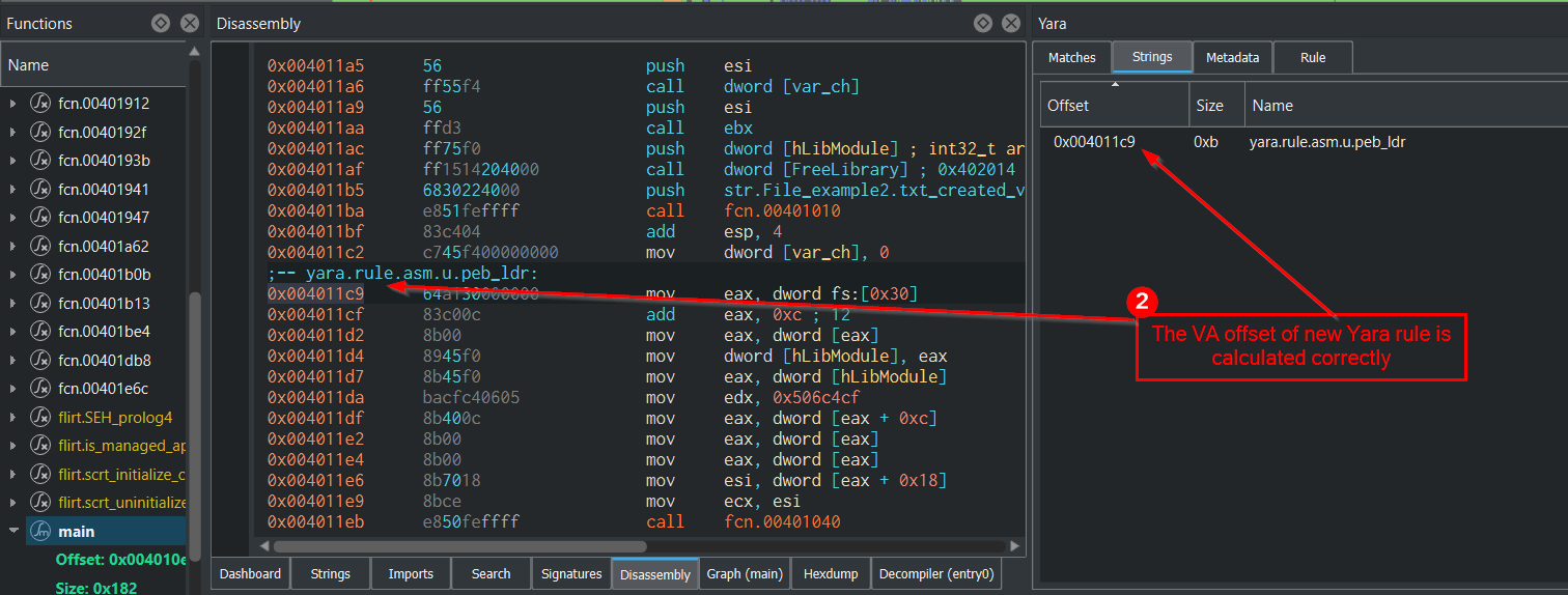 Wrongly calculated matched VA offsets when applying Yara rule · Issue #3 · rizinorg/rz-libyara ...