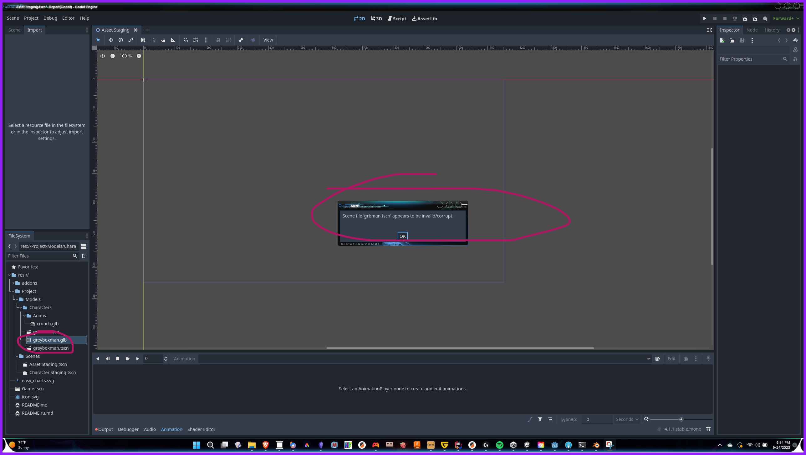 Scenes corrupted when switching to "Import As" Animation Library. · Issue #81671 · godotengine ...