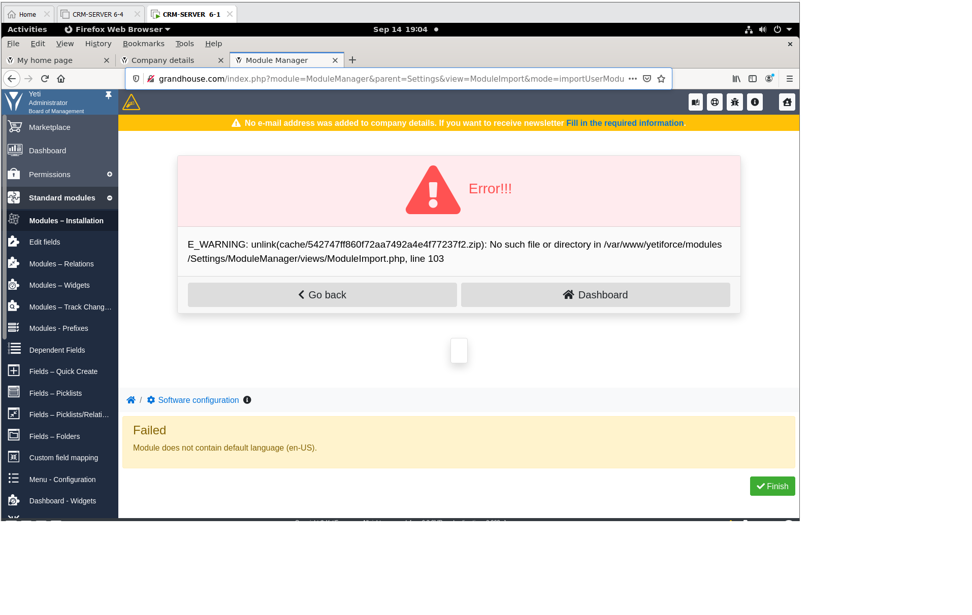 A few questions and upgrade error. · YetiForceCompany YetiForceCRM · Discussion #16475 · GitHub