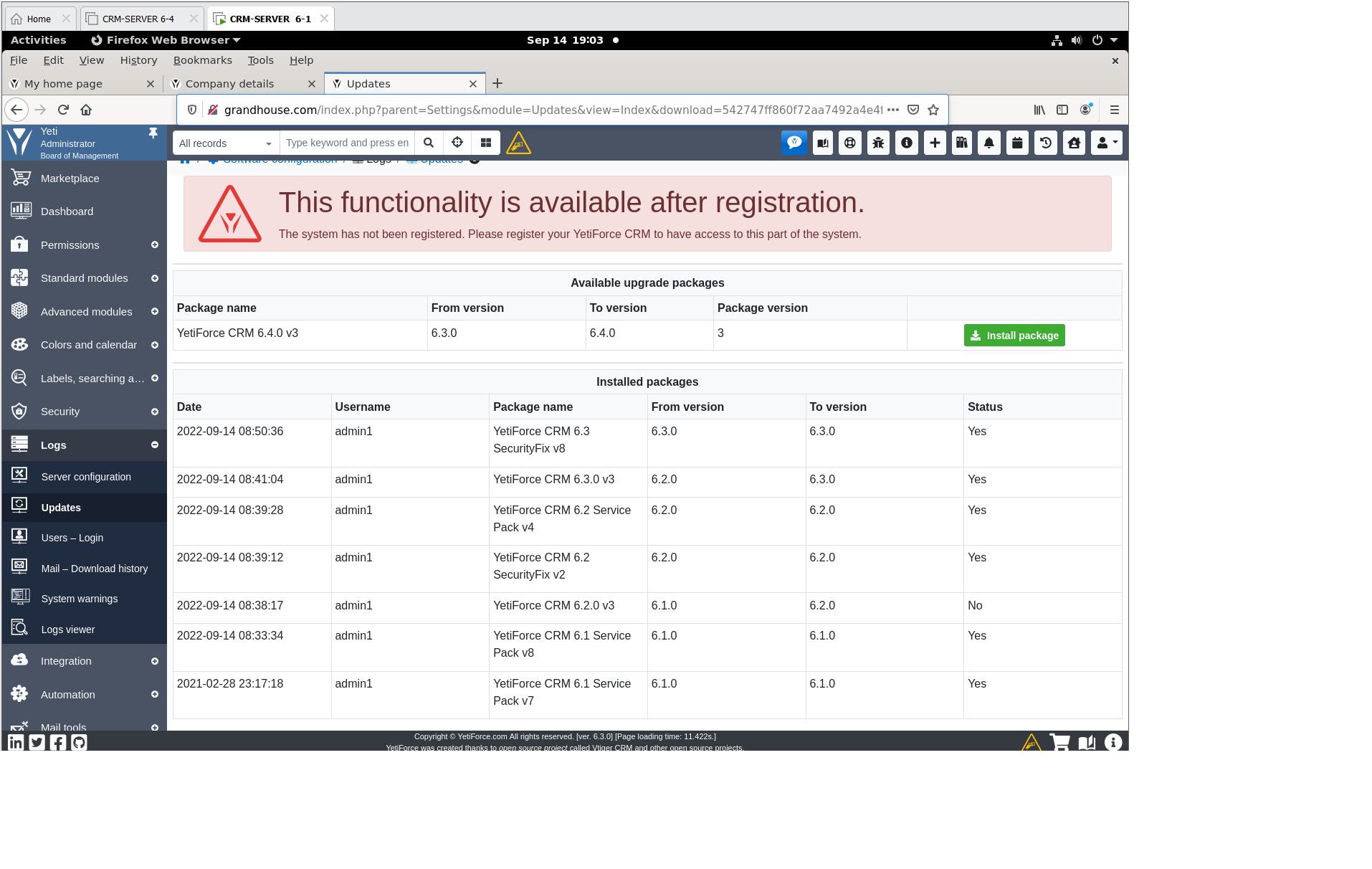 A few questions and upgrade error. · YetiForceCompany YetiForceCRM ...
