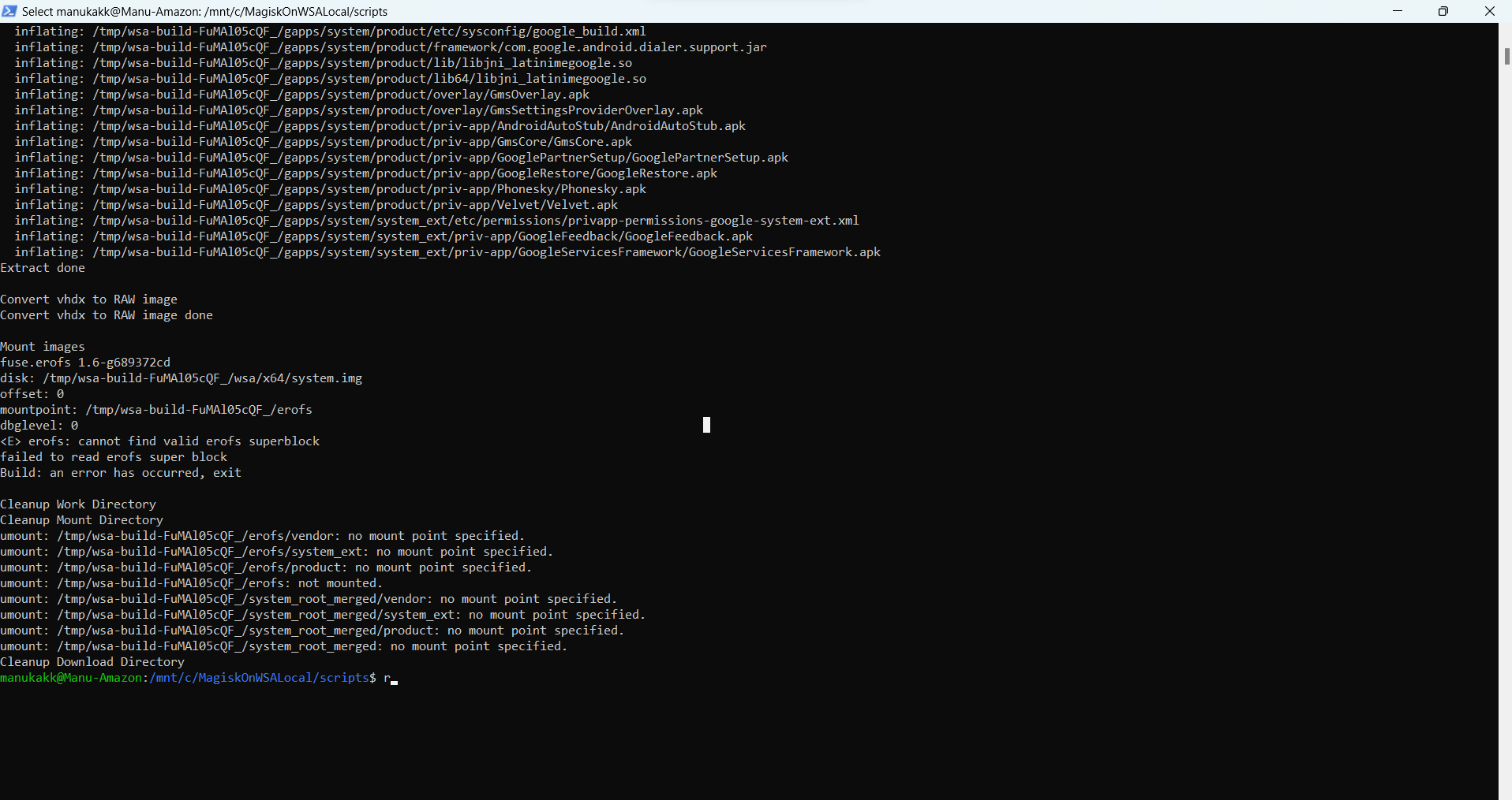 [Bug] WSA 2306 not downloading on RP showing error erofs: cannot find valid erofs superblock ...