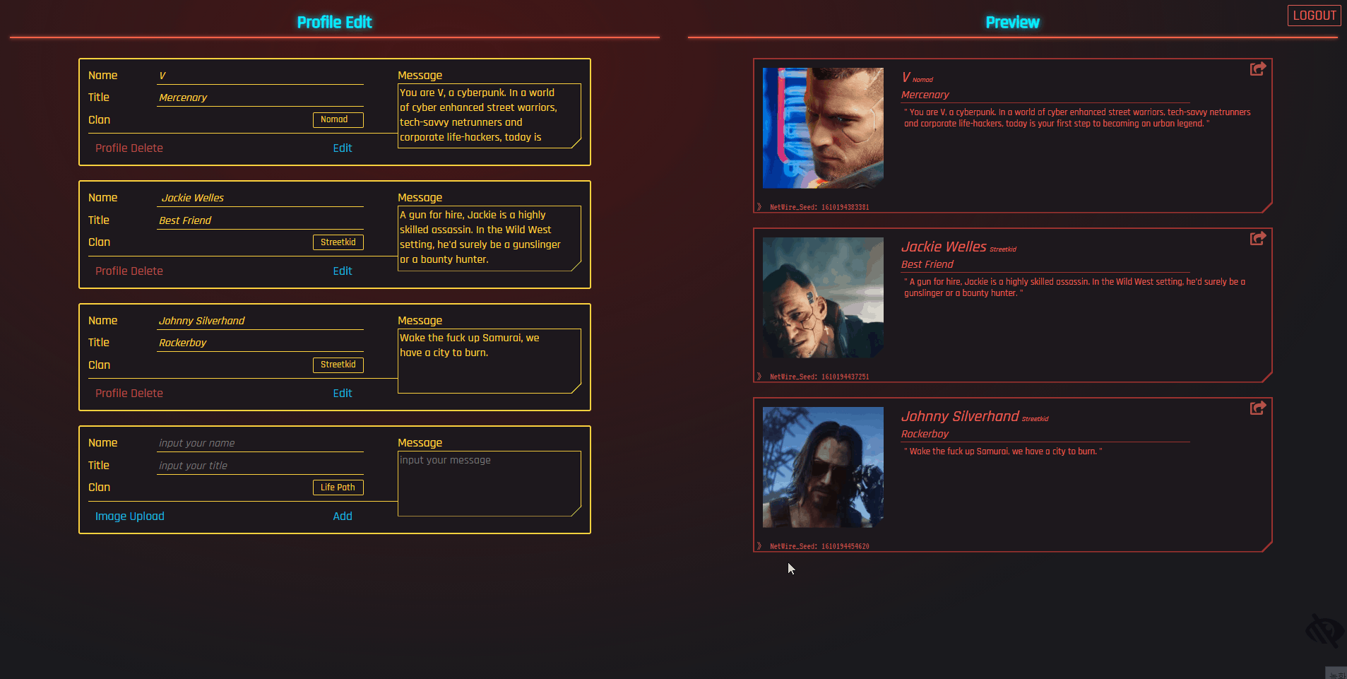 GitHub - MoistNacho/React-NC_Profile: Cyberpunk 느낌의 프로필 카드 웹앱 with ReactJS