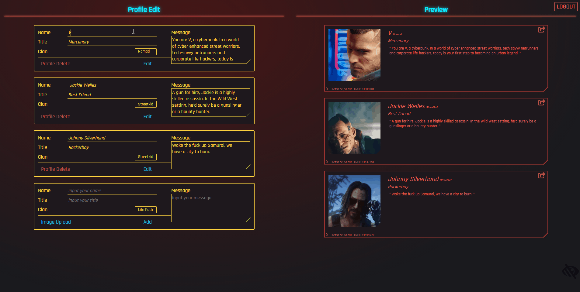 GitHub - MoistNacho/React-NC_Profile: Cyberpunk 느낌의 프로필 카드 웹앱 with ReactJS