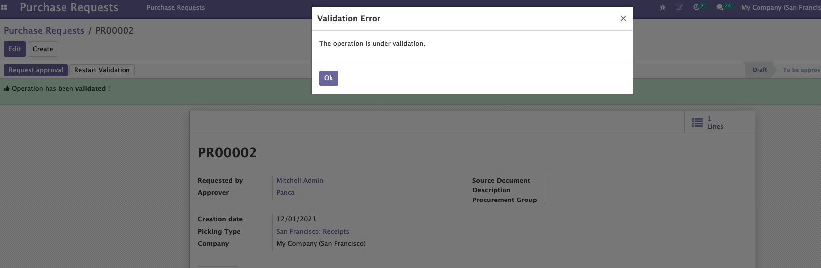 Can't approve the Purchase Request eventhough all the tier validation already validated · Issue ...