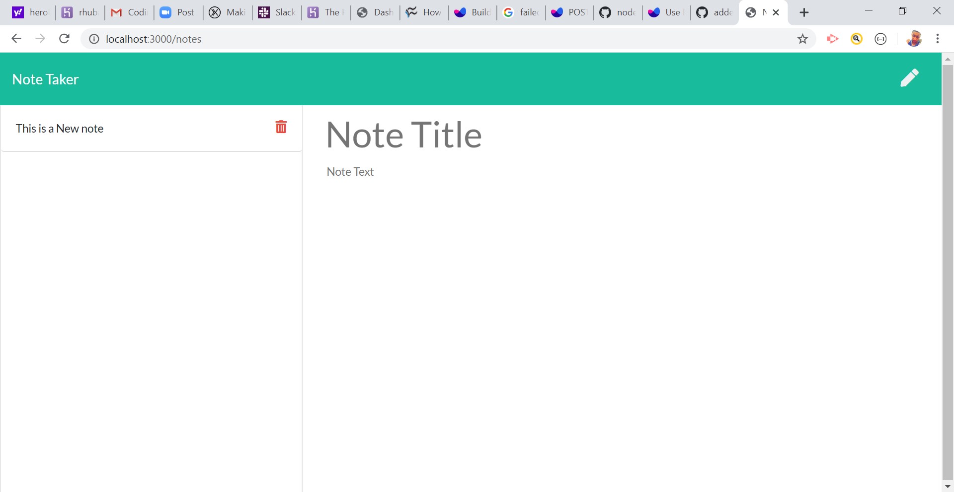 GitHub - Arandall88/note-taker: Note Taker App homework