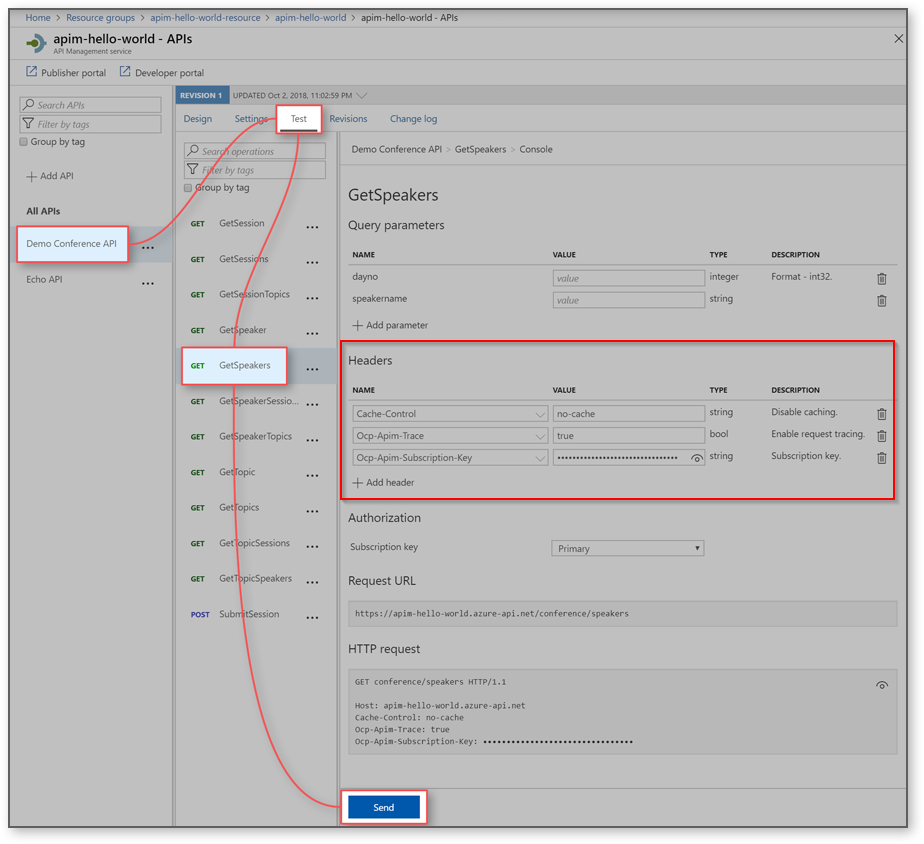 You need to document how a request to an APIM endpoint should include ...