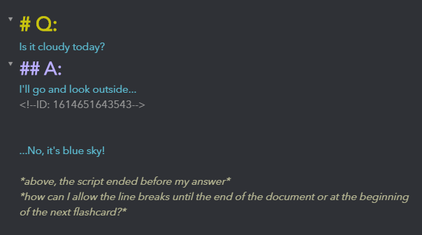 Custom Regex request: Heading based and Multi-line # Q: / ## A: flashcard · Issue #223 ...