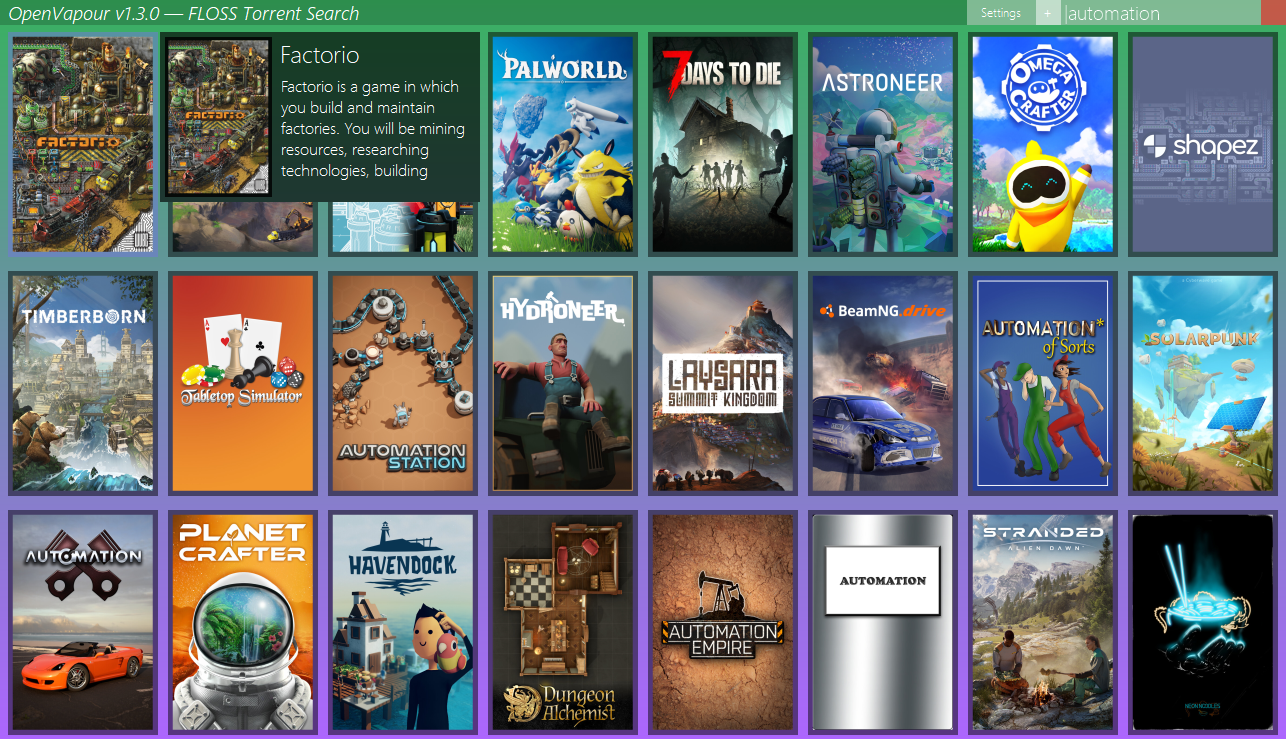 GitHub - prismatica-dev/OpenVapour: A FLOSS torrrent manager front-end for steam.