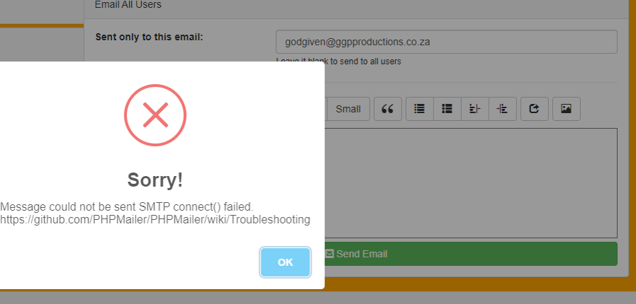 Email All Users error · Issue #3110 · WWBN/AVideo · GitHub
