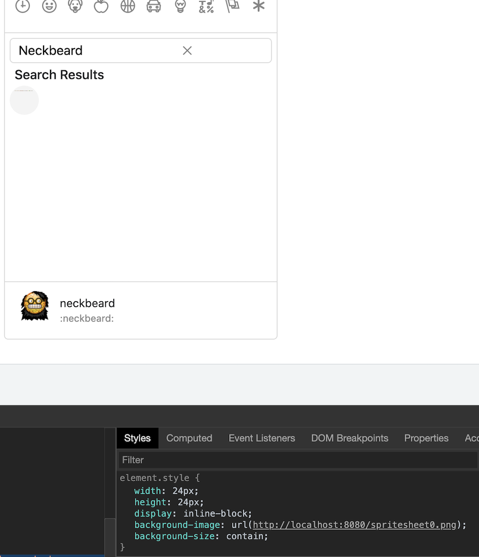 Search results fail to render custom emojis using a sprite sheet ...