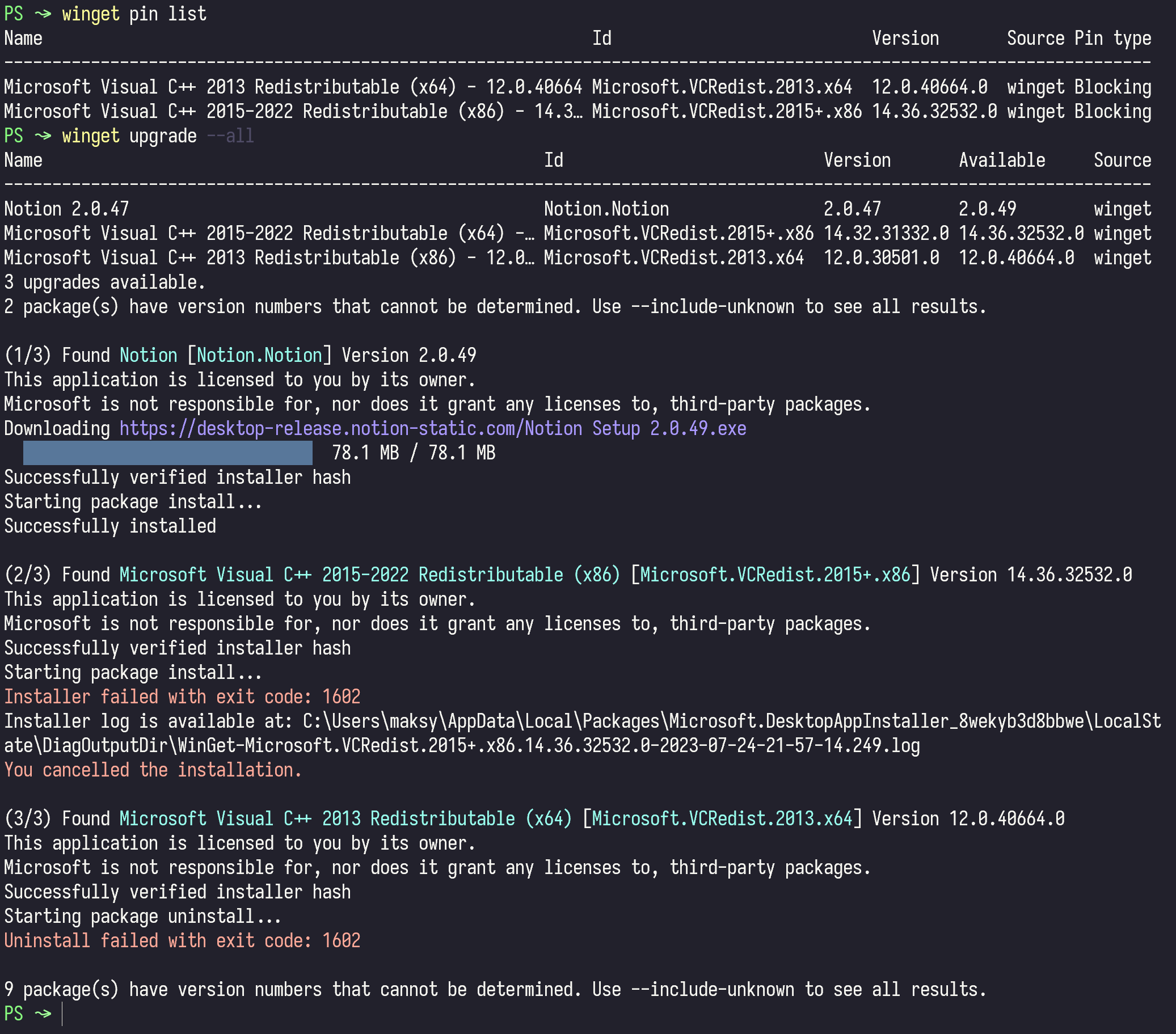 Pin a package · Issue #476 · microsoft/winget-cli · GitHub
