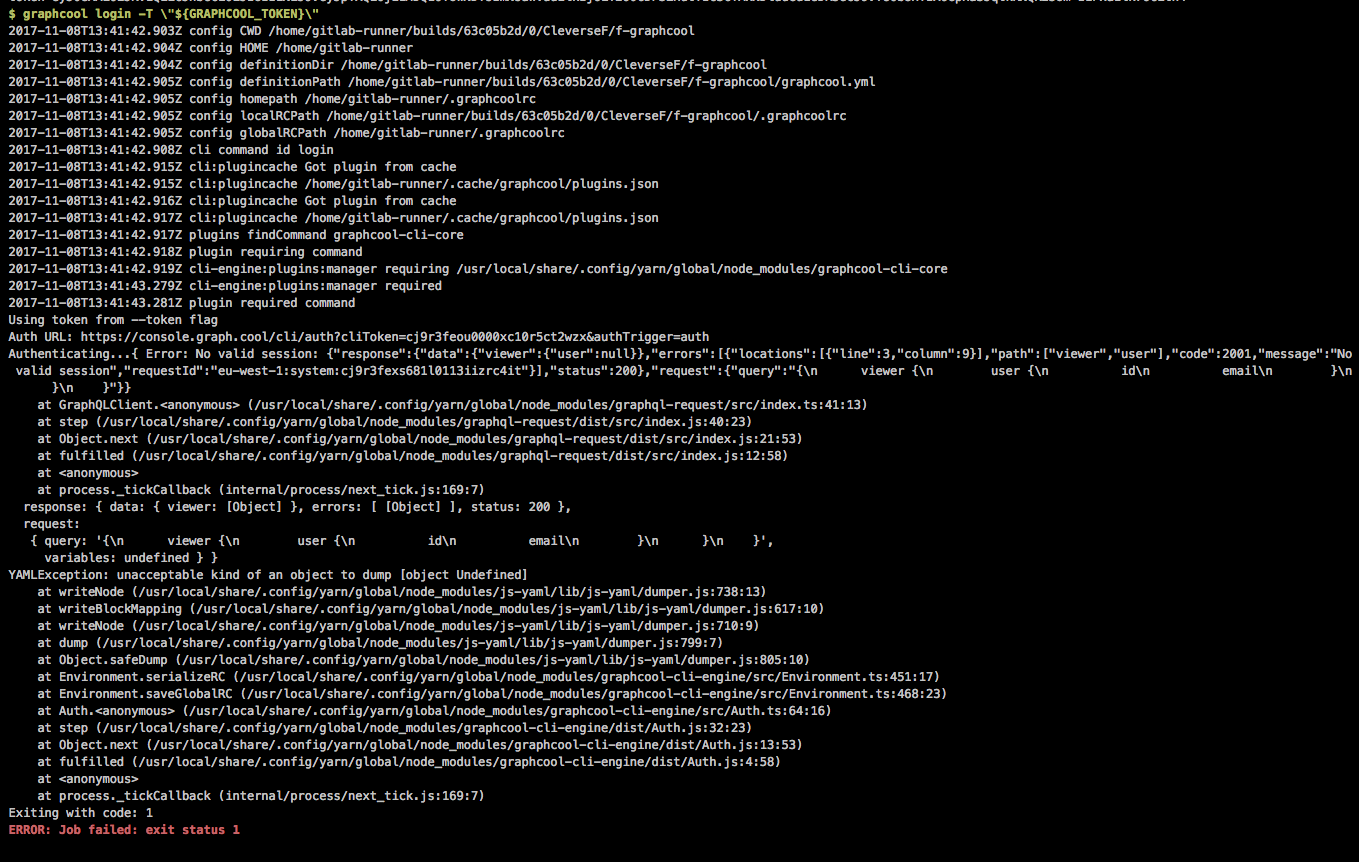 'No valid session' error when deploying with automate ci · Issue #386 · Graphcool/graphcool ...