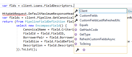 Getting "Live" field descriptors? · Issue #216 · EncompassRest/EncompassRest · GitHub