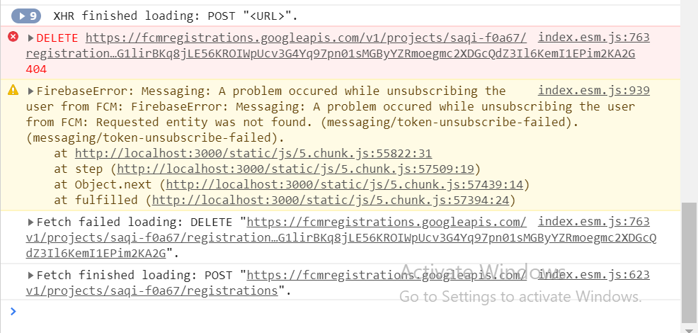 Issue Firebasemessagingdeletetokentoken Failed On Firebase Web Sdk 761 · Issue 3324 