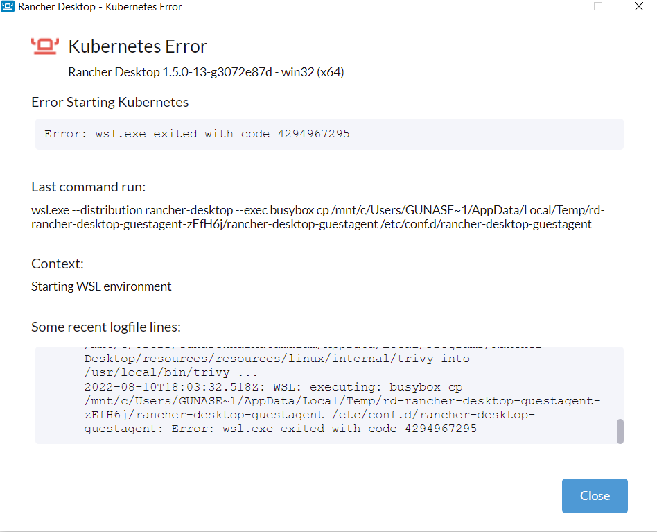 151 Rc Testing Ran Into An Error While Switching Between Container