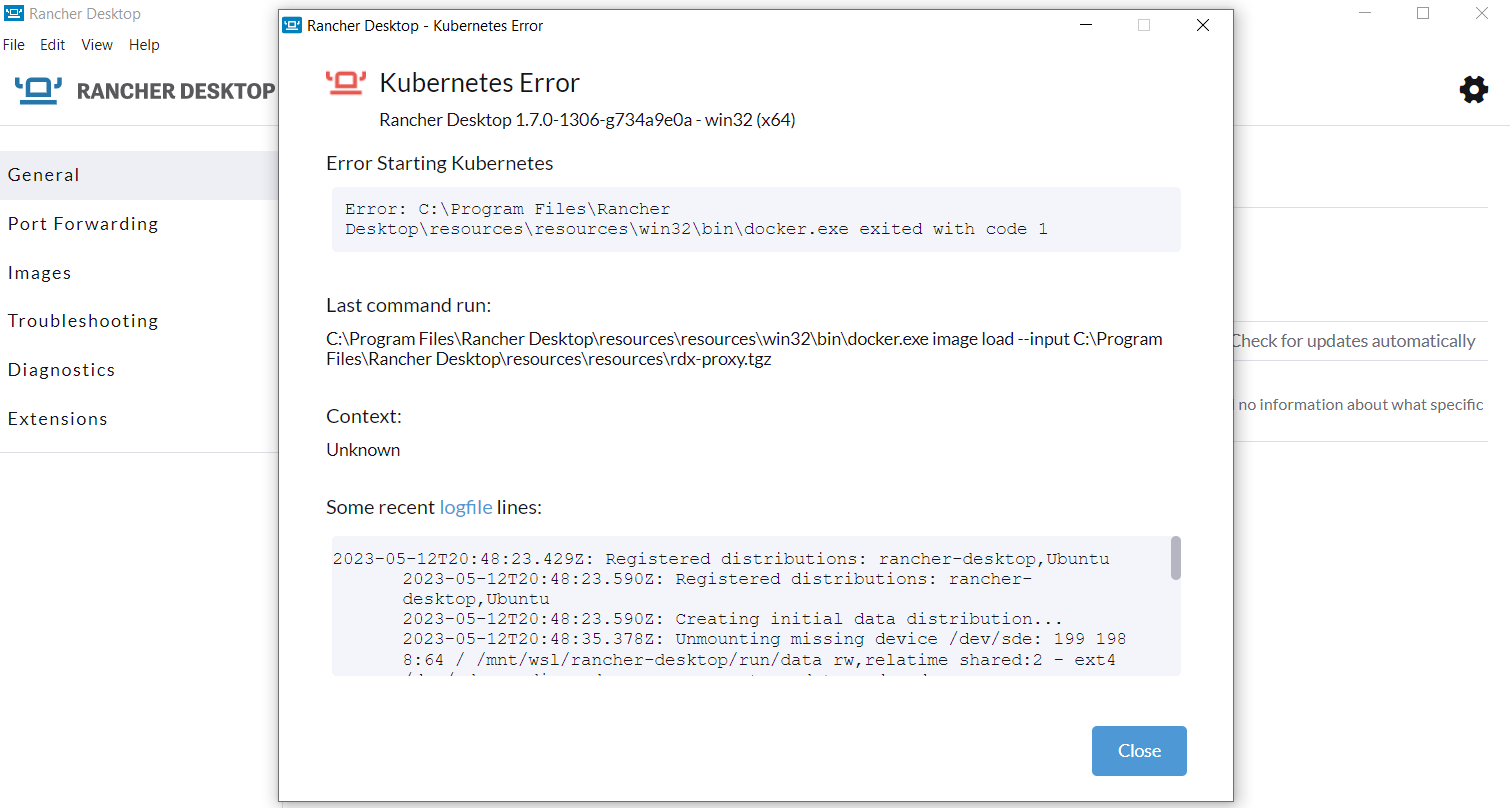 RDX: Application Launch error on Windows · Issue #4666 · rancher-sandbox/rancher-desktop · GitHub