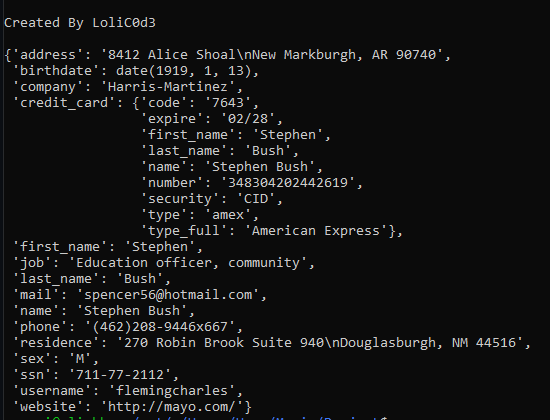 GitHub - LoliC0d3/faker: Simple Data Dummy