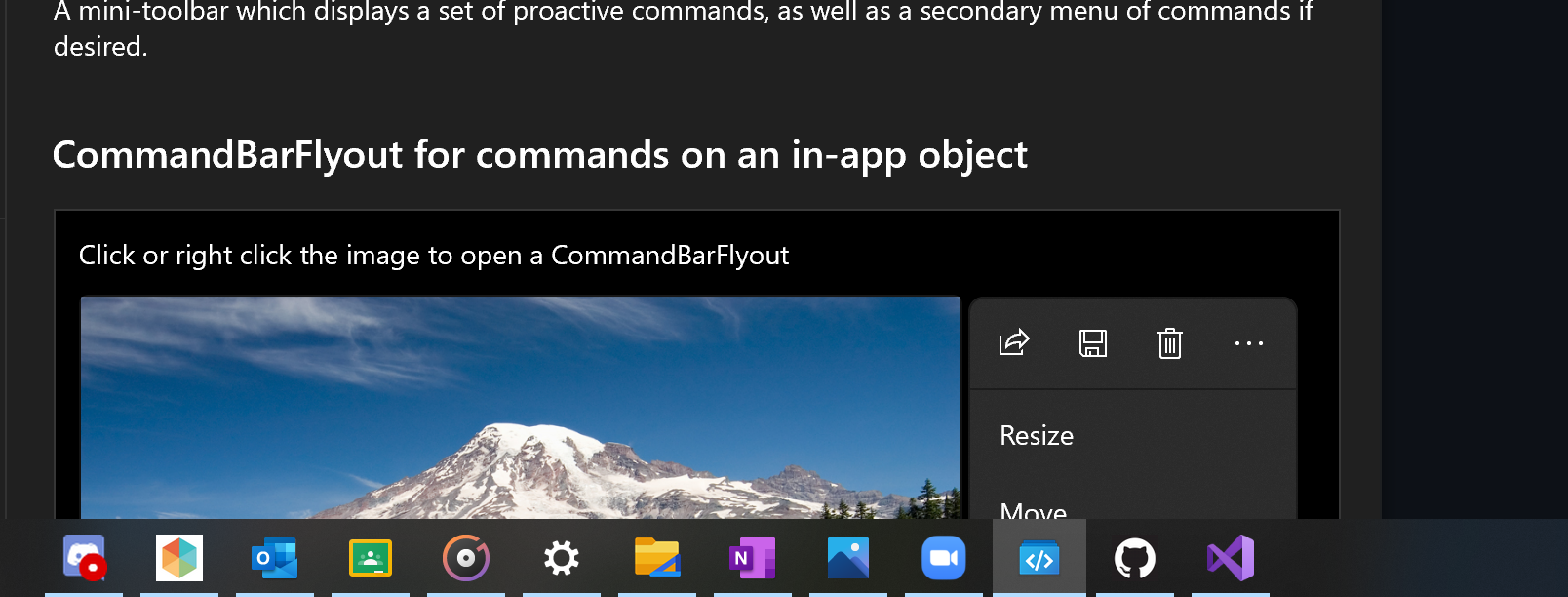 CommandBarFlyout content extends beyond the taskbar · Issue #4881 · microsoft/microsoft-ui-xaml ...