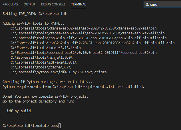 Cannot build, flash, launch gui config tool from ESP-IDF key shortcut or taskbar. (VSC-482 ...