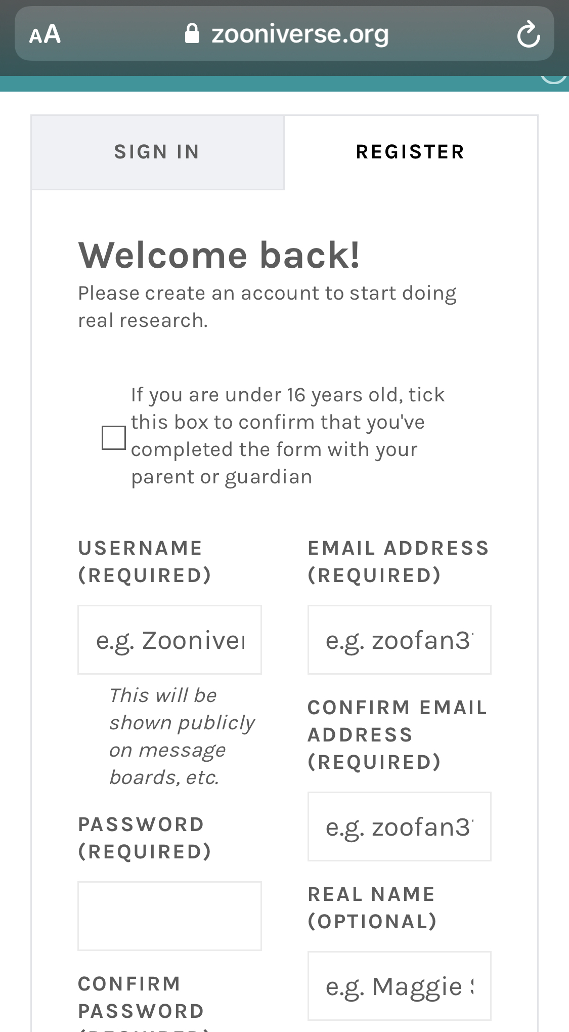 Registration is broken on small screens · Issue #2022 · zooniverse/front-end-monorepo · GitHub