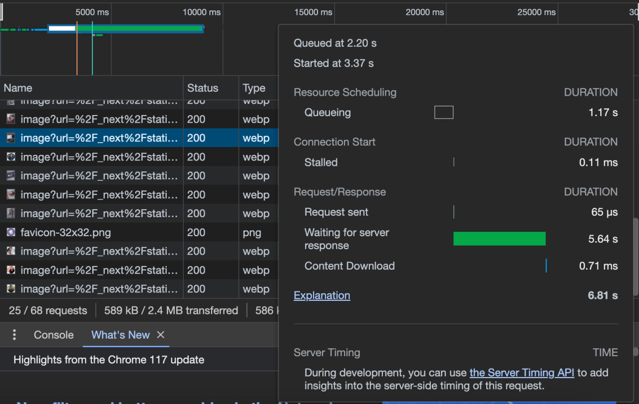 High waiting for server response time when using next/image · Issue ...