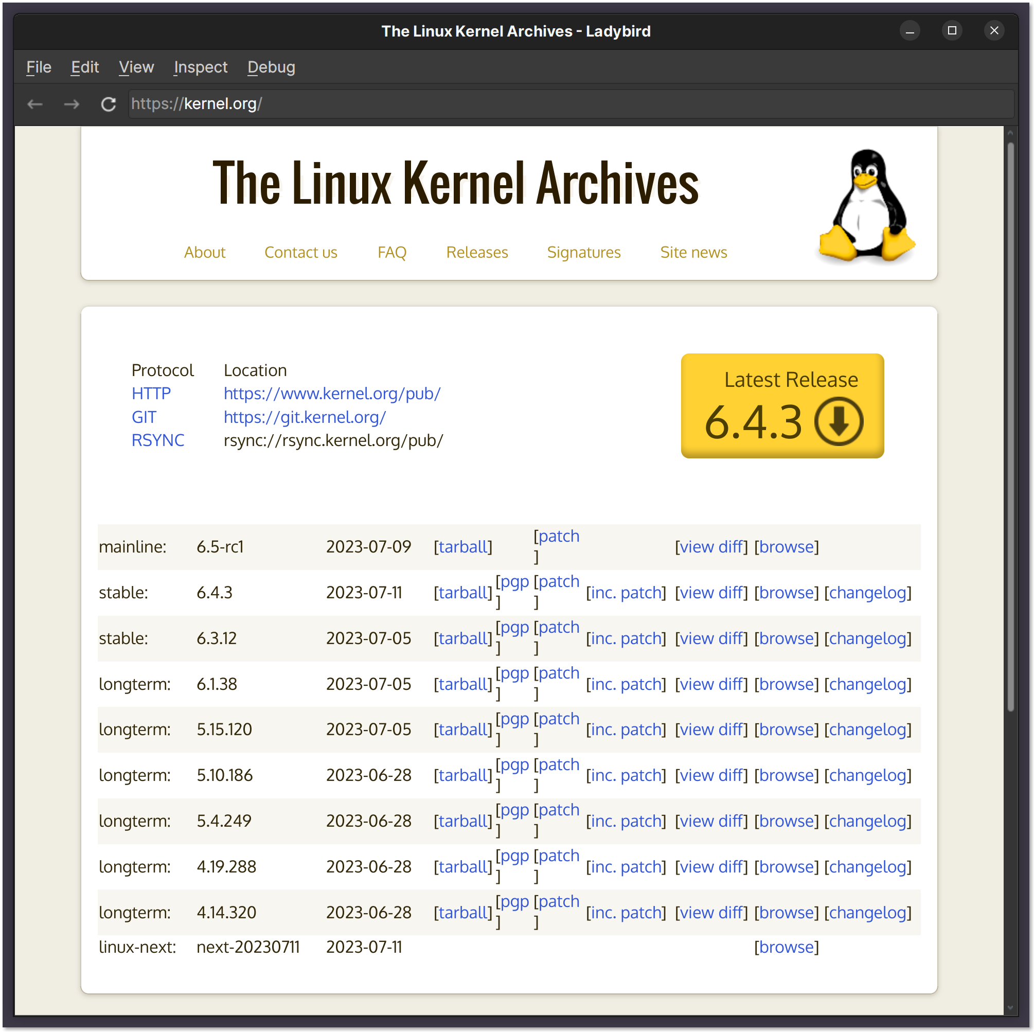LibWeb: Slightly busted-looking tables on kernel.org · Issue #19940 · SerenityOS/serenity · GitHub