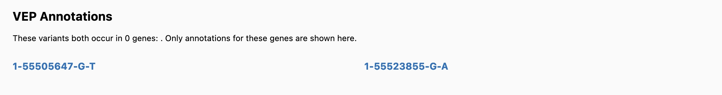 'VEP Annotations' on variant coocurrence page · Issue #1014 · broadinstitute/gnomad-browser · GitHub