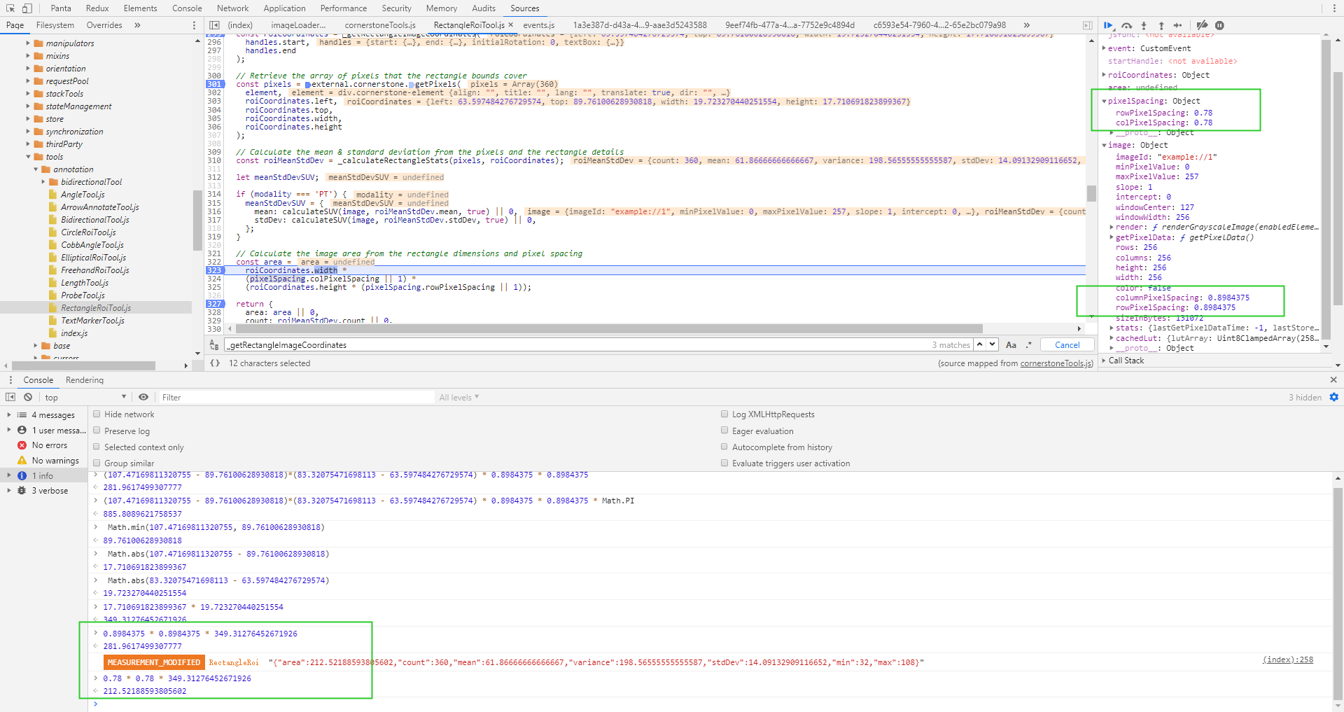 Inconsistent area calculation between Freehand and comparable Rectangle ROI · Issue #1163 ...