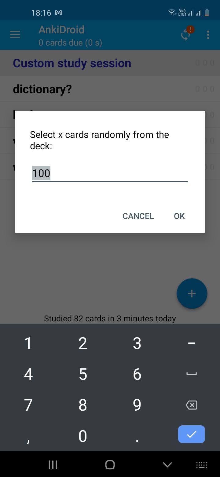 Adding an option to select all cards in the "study a random selection of cards" in custom study ...