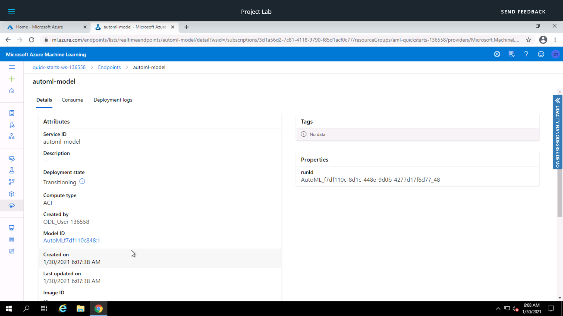 GitHub - manas-v/Operationalizing-Machine-Learning: This project is part of the Udacity Azure ML ...