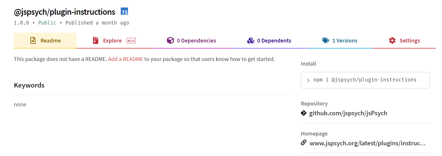 Add readme files to packages for npm pages · Issue #2309 · jspsych/jsPsych · GitHub