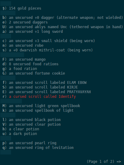 Poor Menu Heading Visibility in curses Mode · Issue #480 · NetHack ...