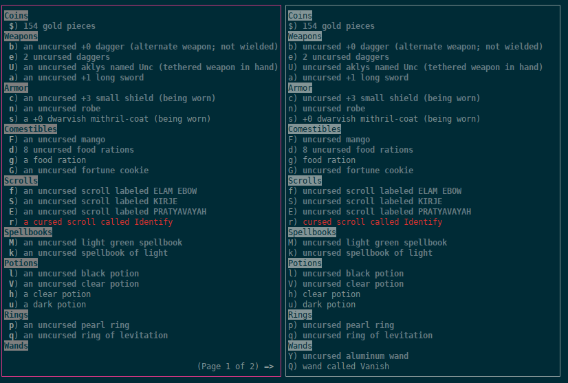Poor Menu Heading Visibility in curses Mode · Issue #480 · NetHack ...