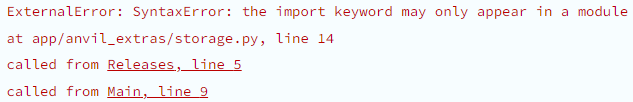 Externalerror Syntaxerror The Import Keyword May Only Appear In A Module At App Anvil Extras