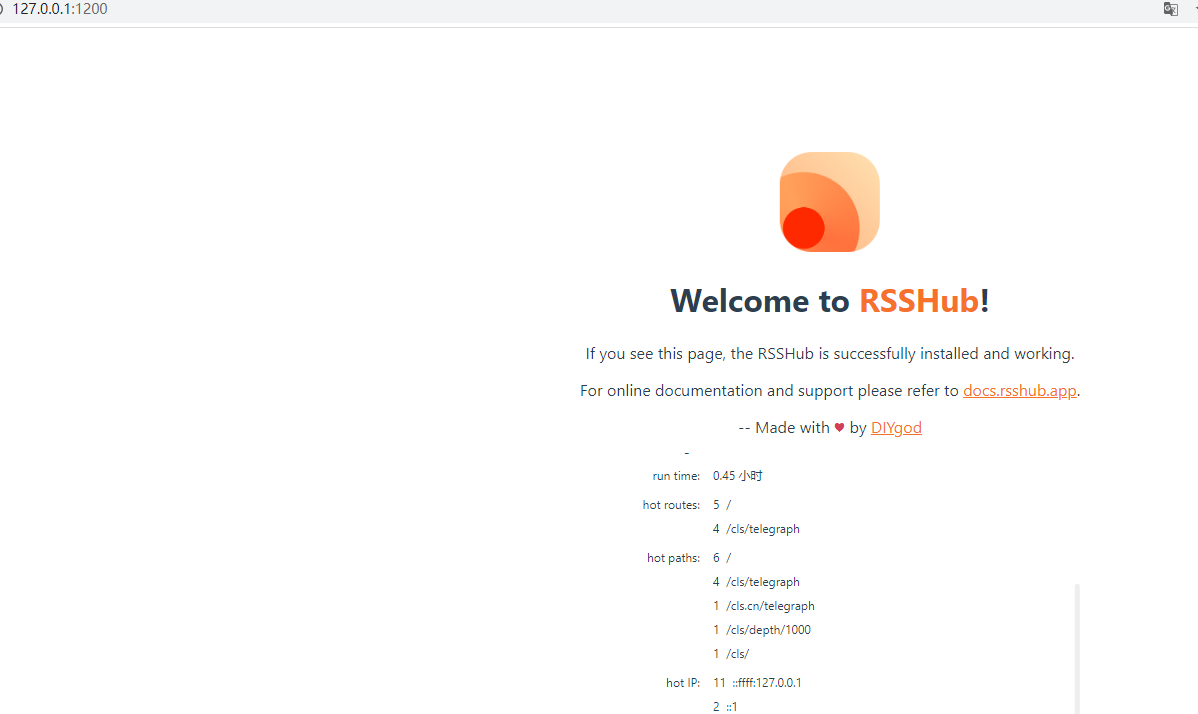 财联社电报和深度rss通过部署后通过127.0.0.1:1200访问仍然不成功,是否rss源失效? · Issue #5246 · DIYgod/RSSHub · GitHub
