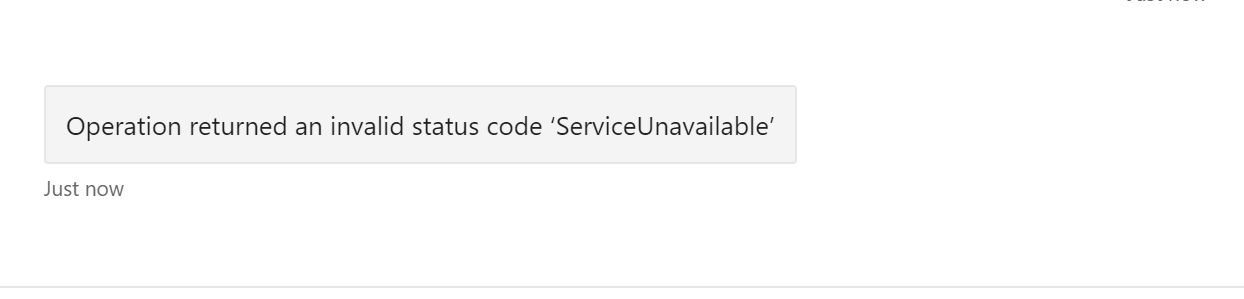 operation returned an invalid status code 'ServiceUnavailable' · Issue #8640 · microsoft ...