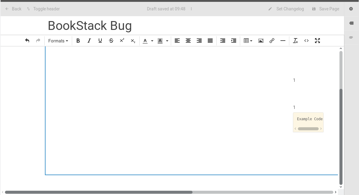 Bug: The code box isn't working properly in 0.17.4 · Issue #456 · BookStackApp/BookStack · GitHub
