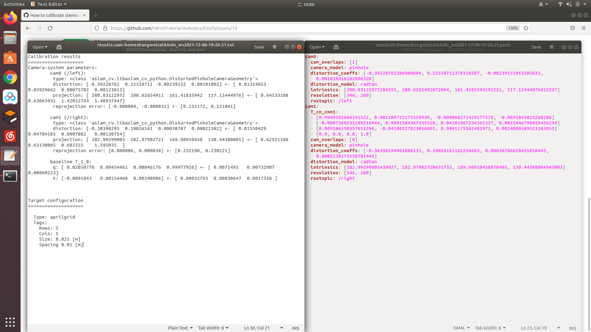 How to calibrate stereo camera · Issue #19 · HKUST-Aerial-Robotics/ESVO · GitHub