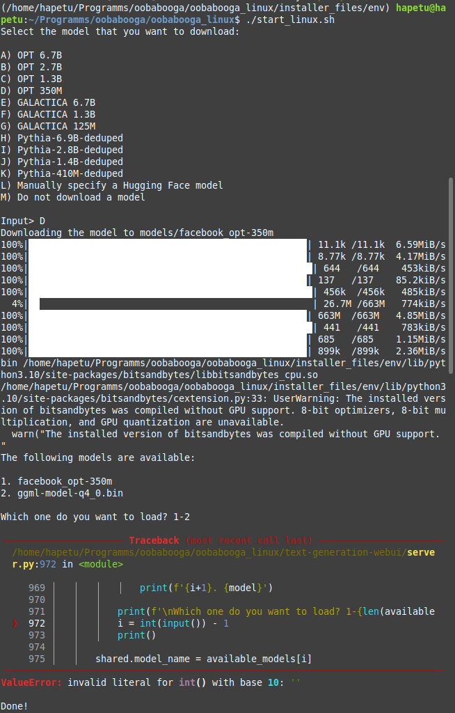 Too many endless errors · Issue #2188 · oobabooga/text-generation-webui · GitHub