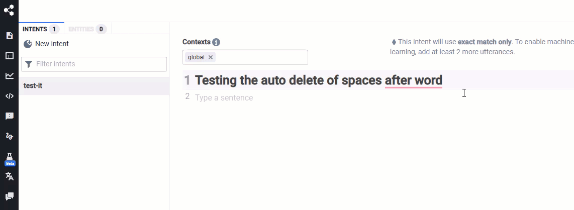 [BUG] Backspace first letter of word removes trailing space after previous word · Issue #1295 ...