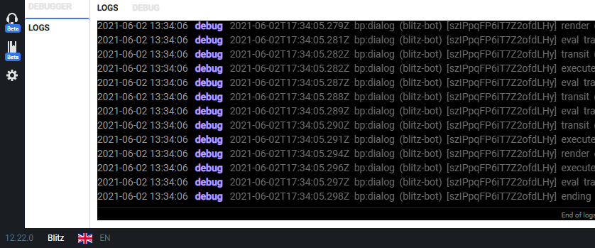 [BUG] Debug NLU logs not showing in the UI console · Issue #1352 · botpress/v12 · GitHub