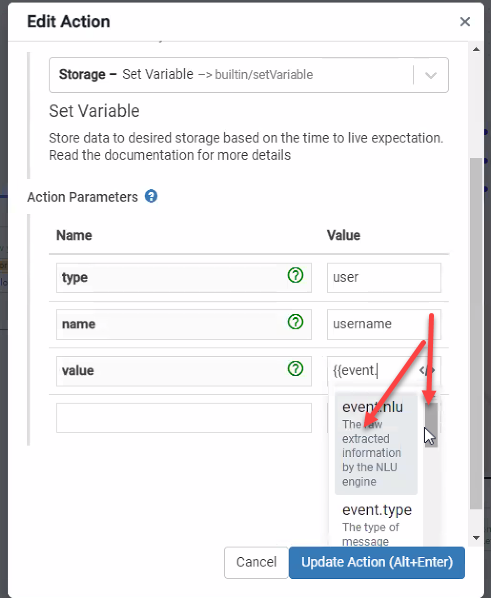 Feature Bug Action Auto Complete And Nested Scrolls · Issue 1370 · Botpressv12 · Github 