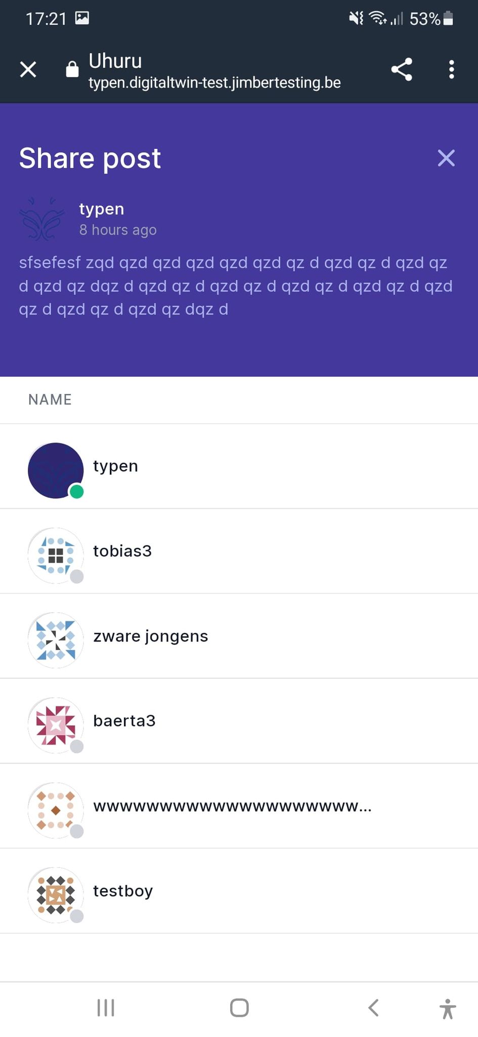 Mobile - Share flow post doesn't allow sharing. · Issue #616 · threefoldtech/freeflow_twin_main ...